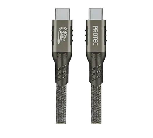 פי.סי סנטר | כבל PROTEC 1.5M USB-C TO USB-C DM294 240W | אביזרים ועזרים | כבלים ומתאמים